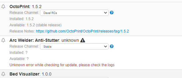 Unable to change release channel · Issue #119 · FormerLurker/ArcWelderPlugin · GitHub