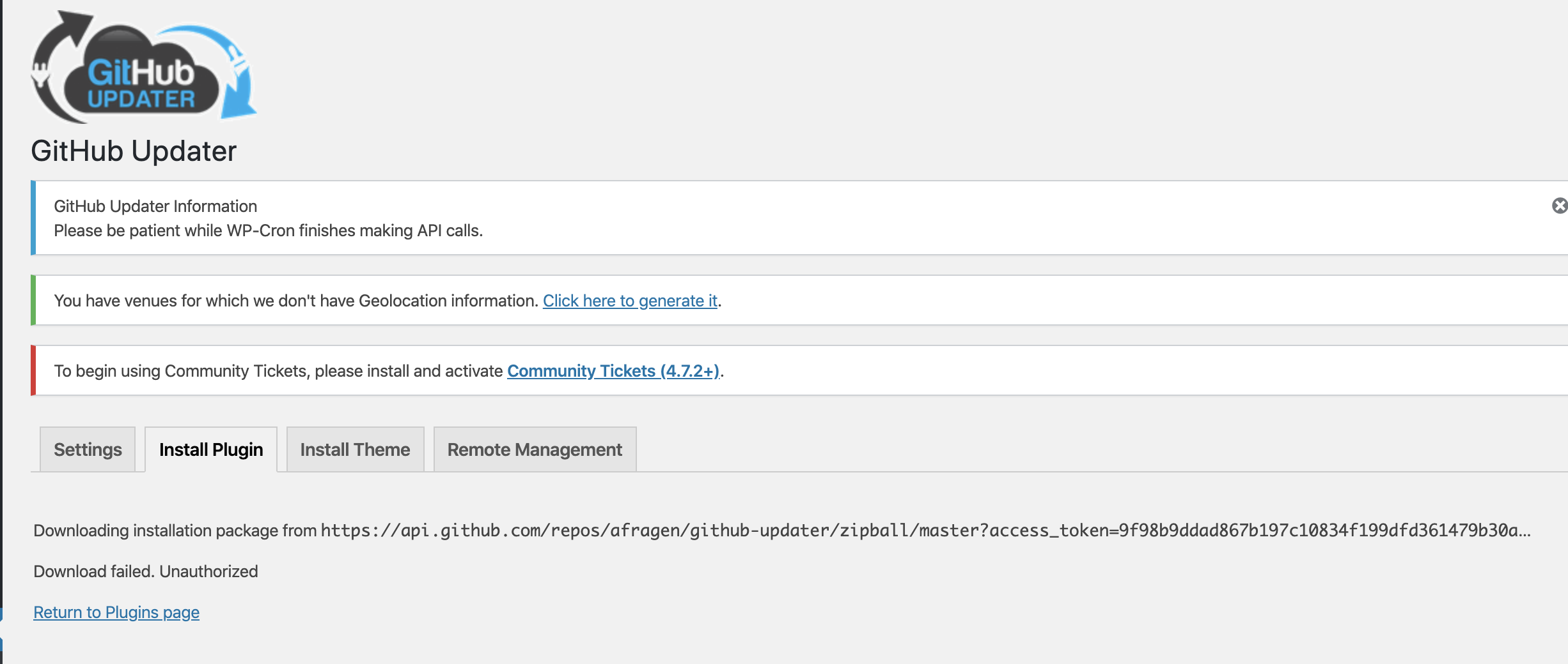 CLI Declaration PHP Warning · Issue #862 · afragen/git-updater · GitHub