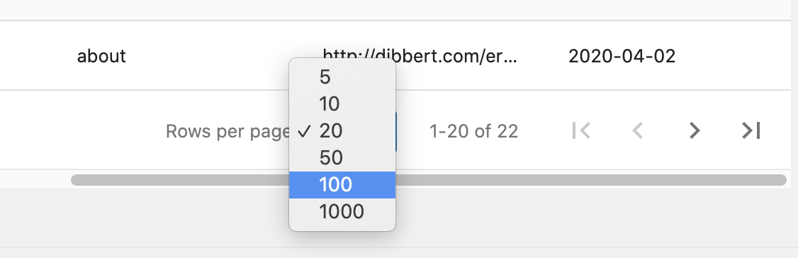 [FEATURE]: Improve pagination options: hide excess selectors, allow an "All" option, and able to ...