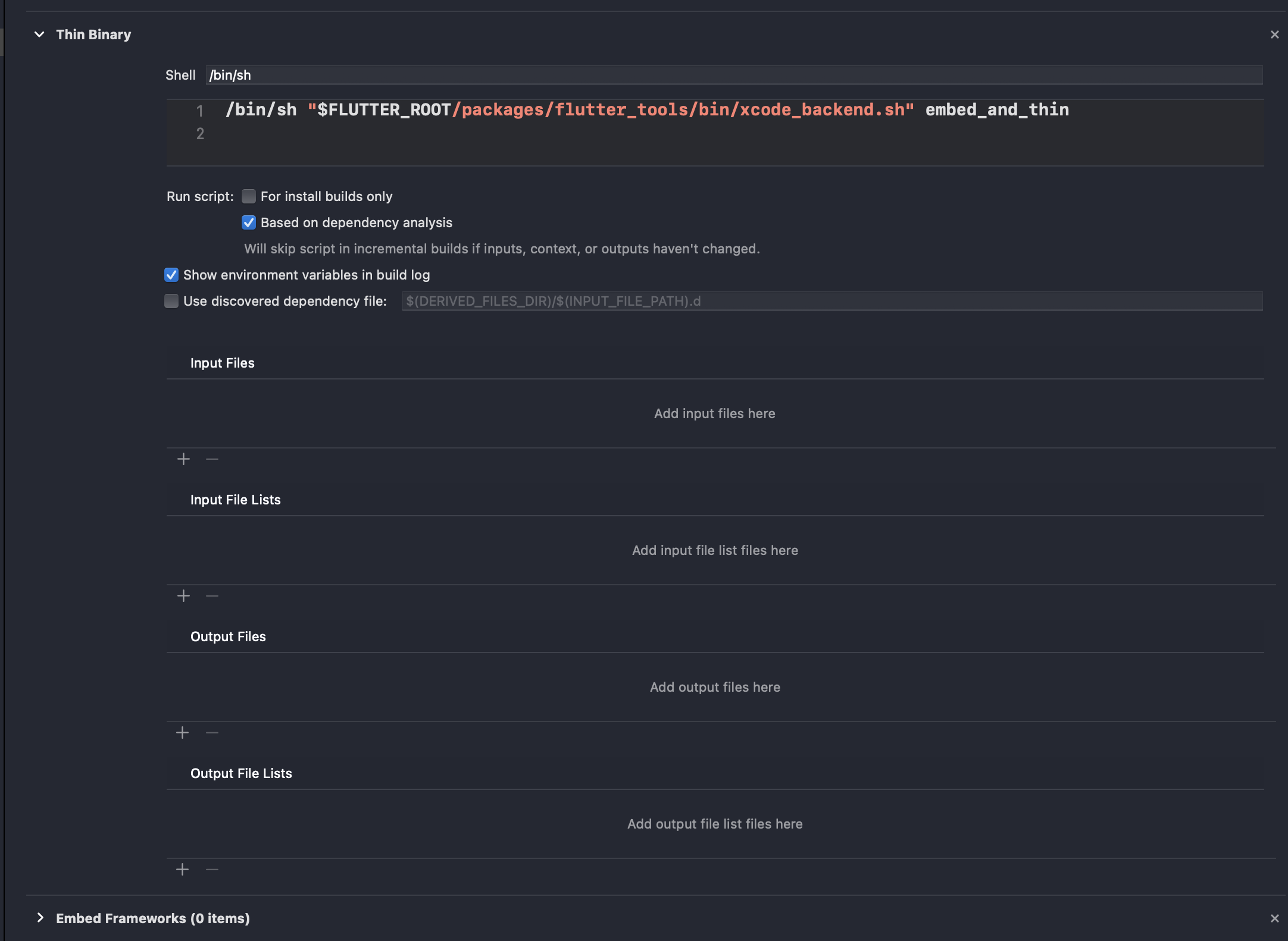 Failed to find assets path for "Frameworks/App.framework/flutter_assets" from flutter module ...