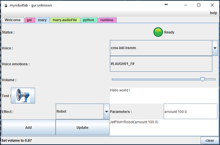 Create MarySpeech GUI similar to its online webdemo - to switch voice and effects · Issue #67 ...