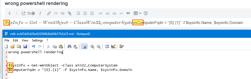 problem rendering powershell code snippets · Issue #4354 · laurent22/joplin · GitHub