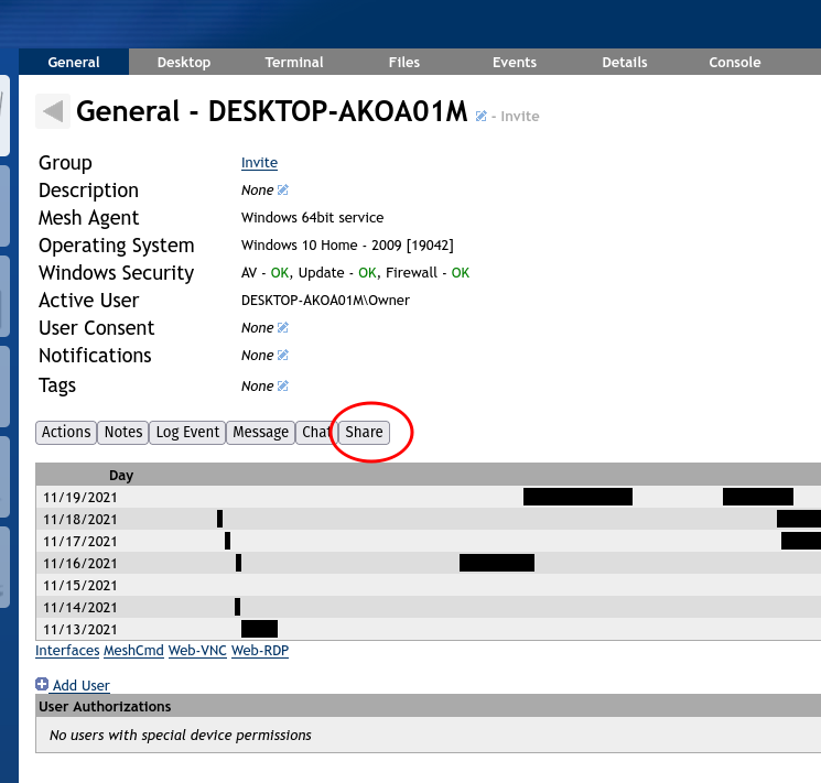 Feature: Add Share to Desktop Tab · Issue #3288 · Ylianst/MeshCentral · GitHub