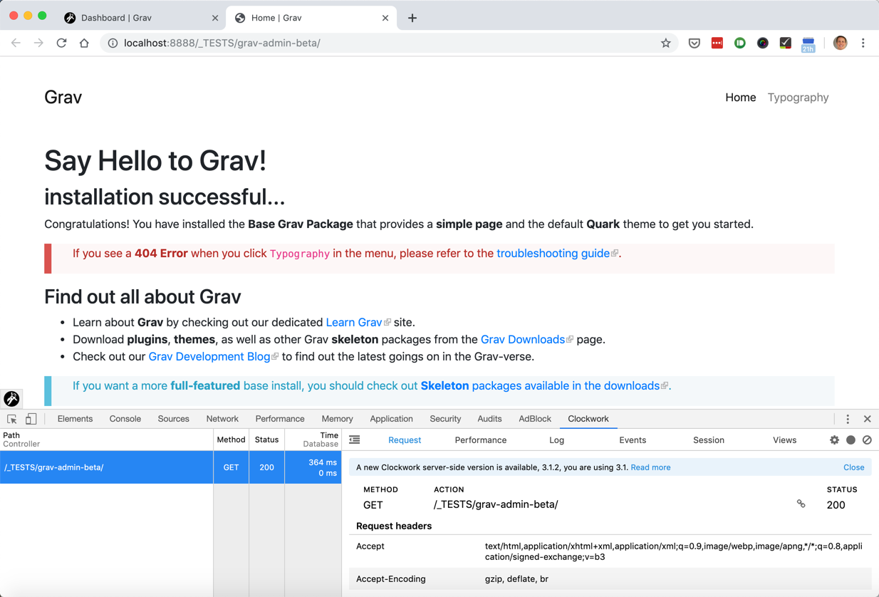 Clockwork extension debugger not being recogized · Issue #2558 · getgrav/grav · GitHub