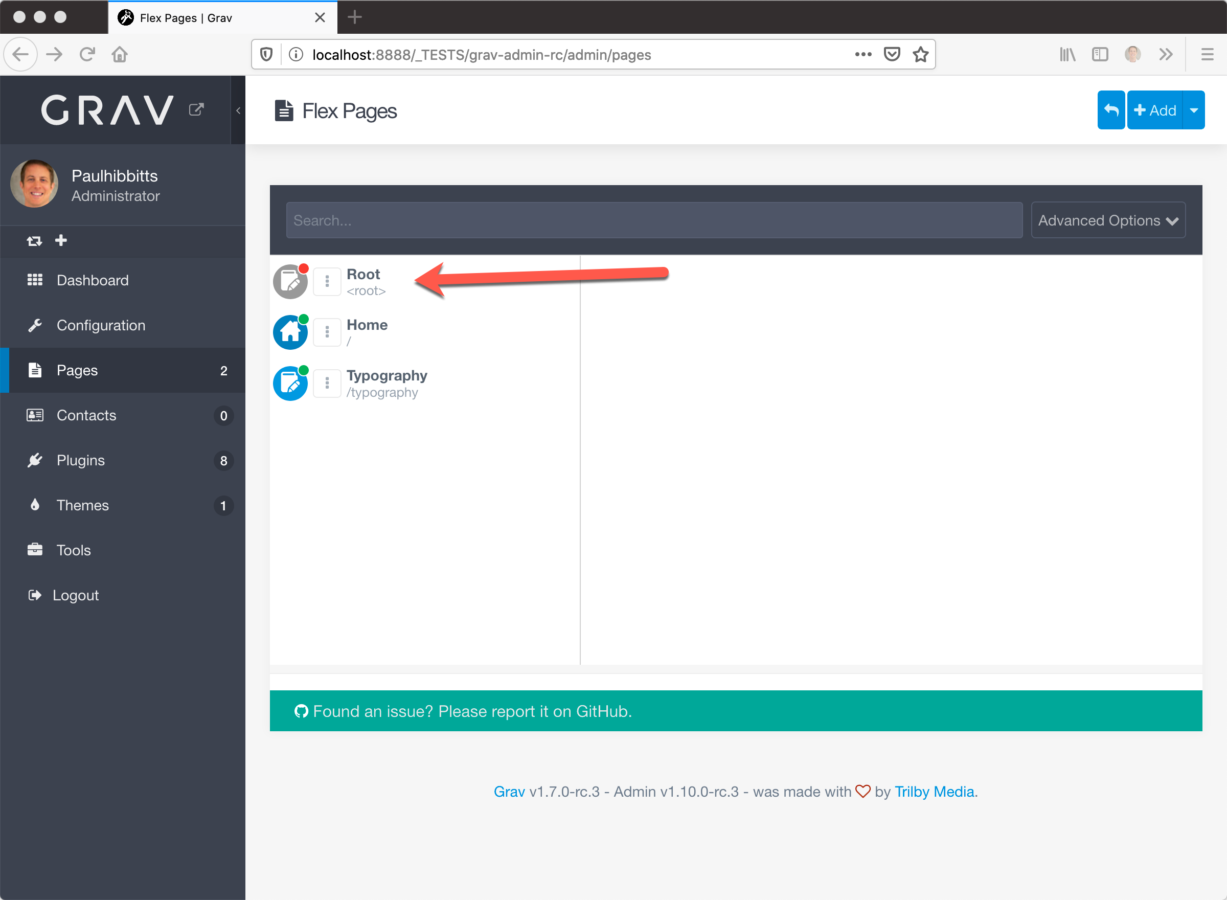 Grav 1.7-rc3, initial placement of new "Root" settings feature · Issue #1805 · getgrav/grav ...