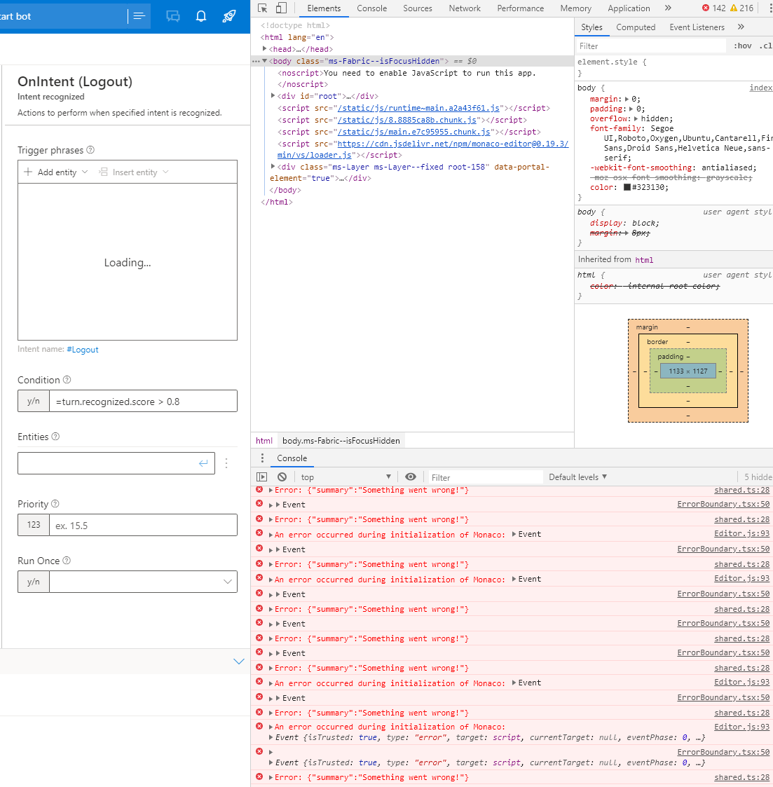 Something Went Wrong When Pressing Show Code · Issue 7965 · Microsoftbotframework 