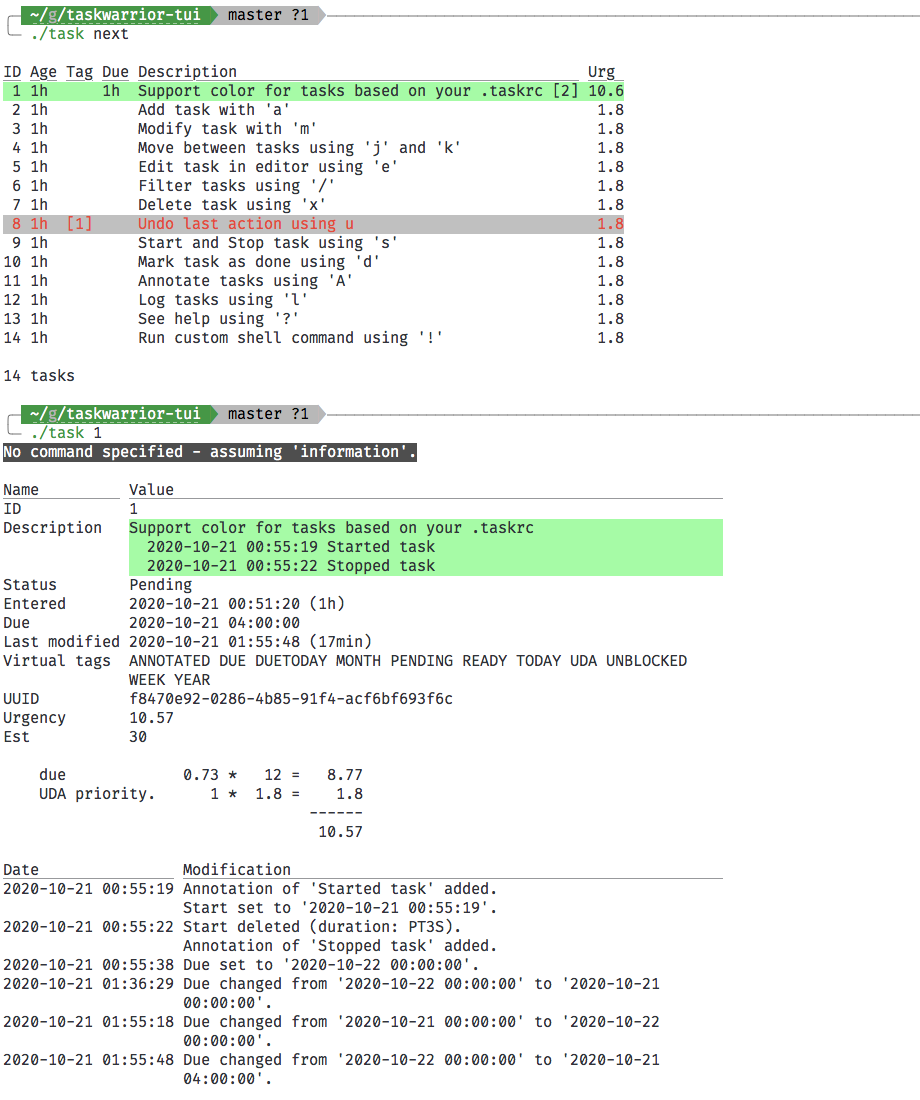 Colors for tasks that are `overdue` and `due.today` ignore `rule.precedence.color` and do not ...