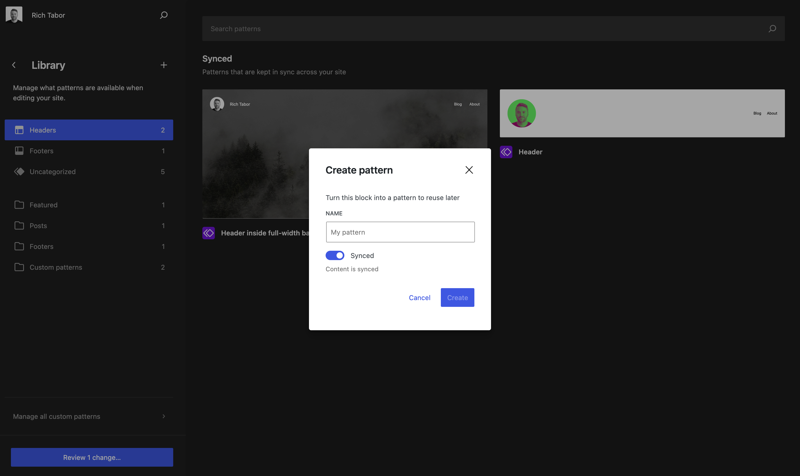 Inconsistent pattern creation modals · Issue #51941 · WordPress ...