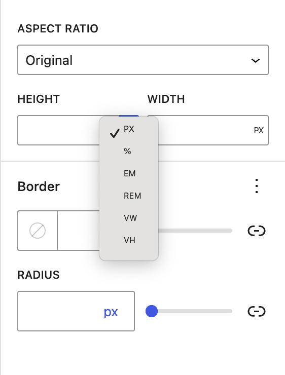 Add Unit Support For Image Block Height And Width · Issue 55059 · Wordpressgutenberg · Github