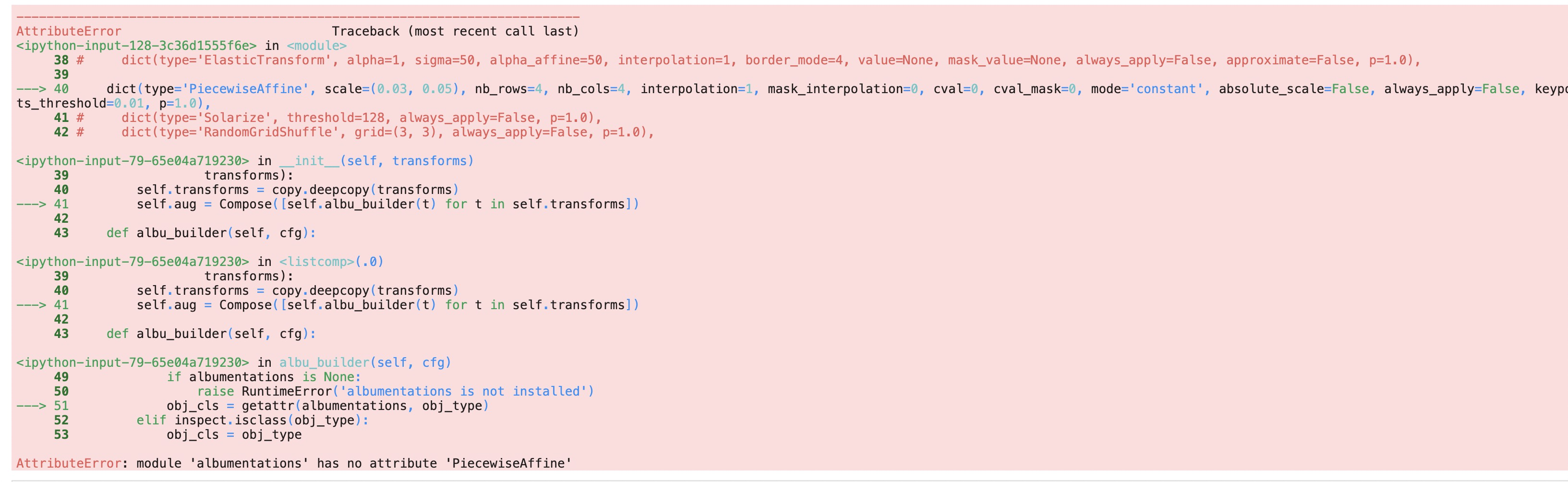 Error with ColorJitter GaussianBlur CoarseDropout Emboss GaussNoise ...