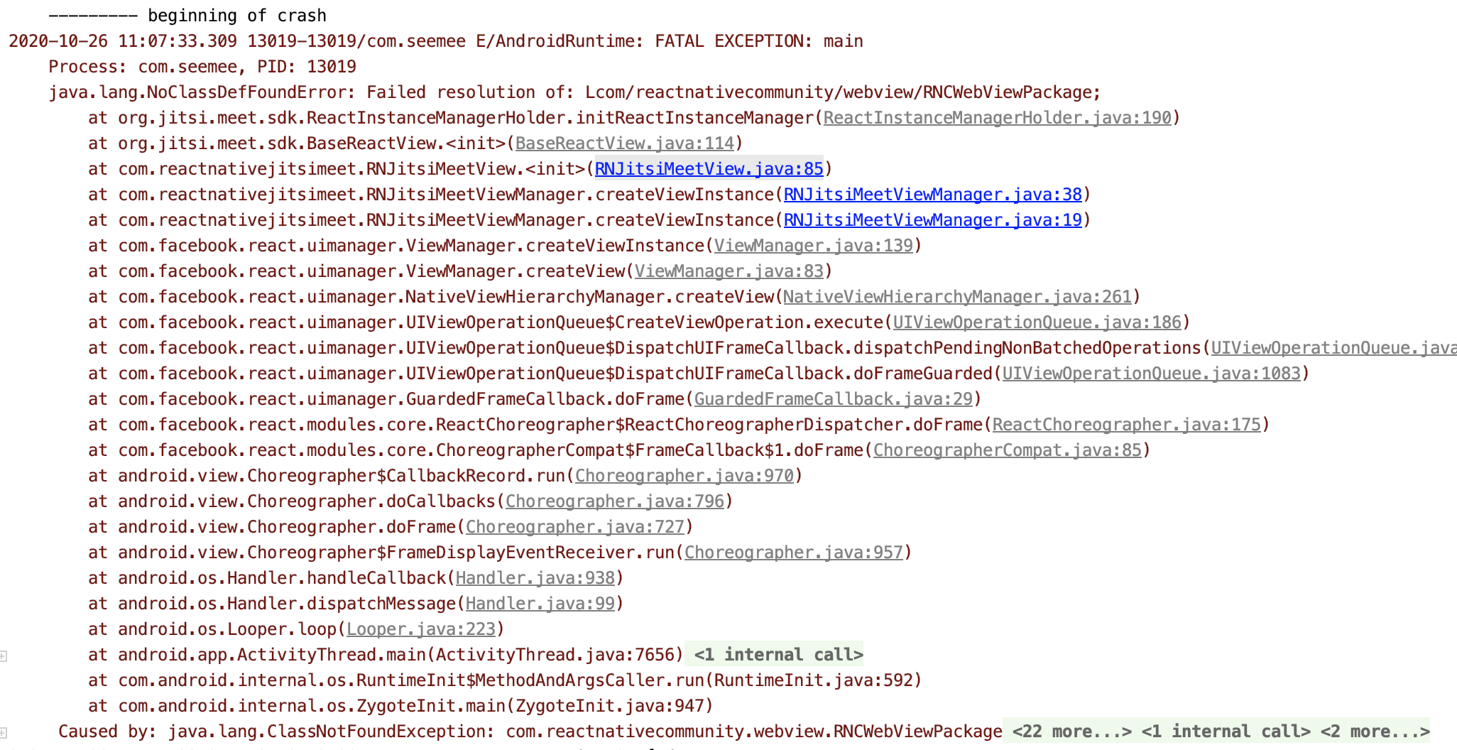 Jitsi meet black screen and crash in release build · Issue #6910 · jitsi/jitsi-meet · GitHub