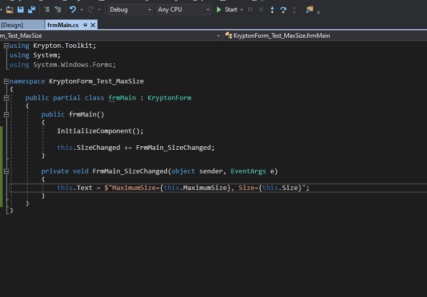 [Bug]: KryptonForm.MaximumSize doesn't have any effect · Issue #459 · Krypton-Suite/Standard ...