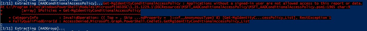 [AADConditionalAccessPolicy]: Cannot export AAD Conditional Access ...