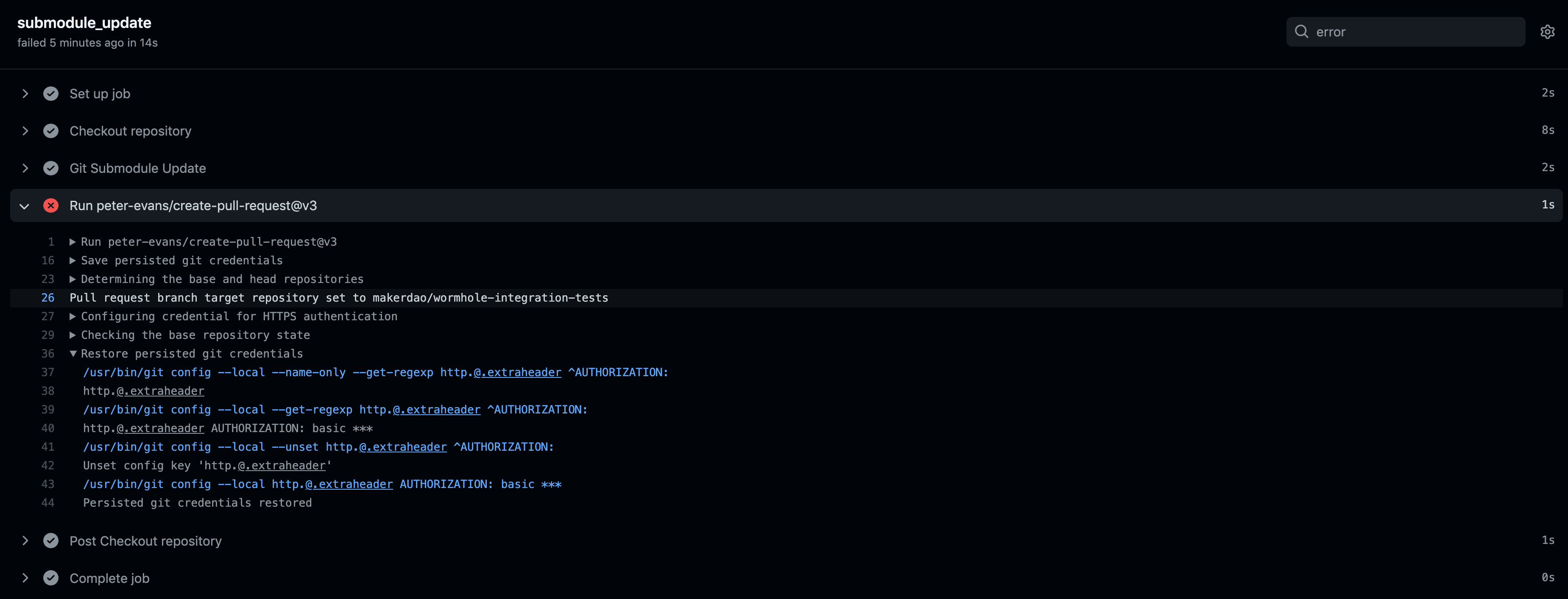 Failed without error · Issue #1027 · peter-evans/create-pull-request · GitHub
