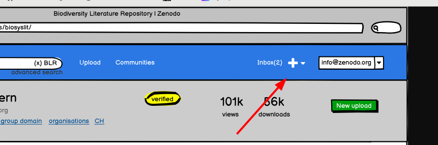 global: "plus" (+) button for creating communities/uploads · Issue #229 · inveniosoftware ...