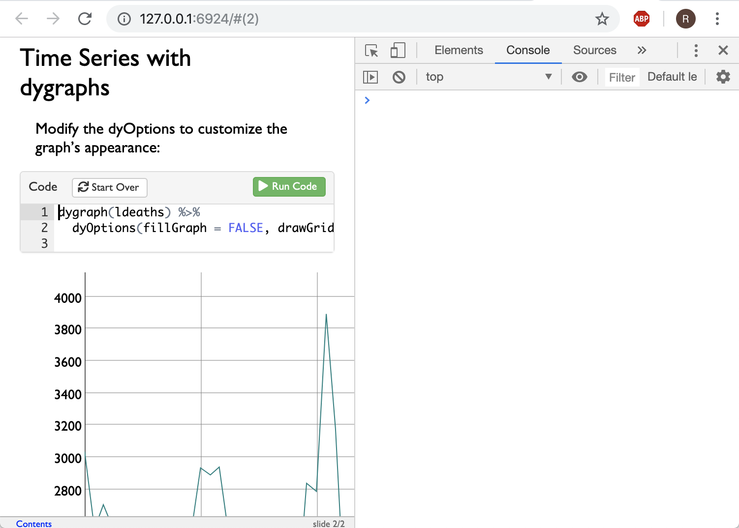 Slidy example Run code does not work · Issue #308 · rstudio/learnr · GitHub