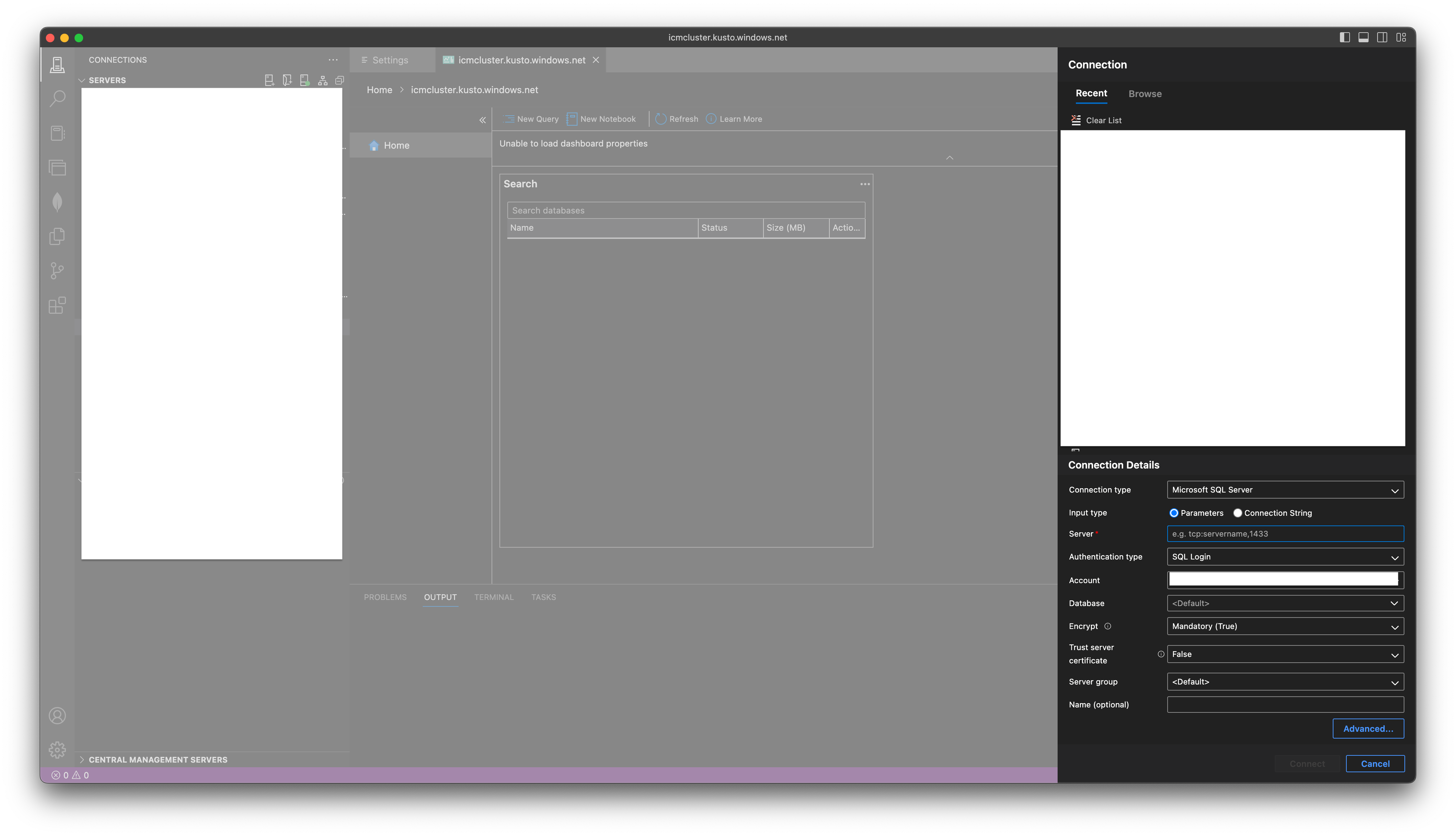 Connection Dialog shows wrong options · Issue #23949 · microsoft/azuredatastudio · GitHub