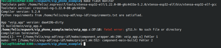 fatal error: g711.h: No such file or directory · Issue #2 · OLIMEX/sip_phone_example · GitHub