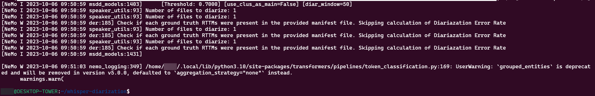 Diarization process is abruptly cut short · Issue #96 · MahmoudAshraf97 ...