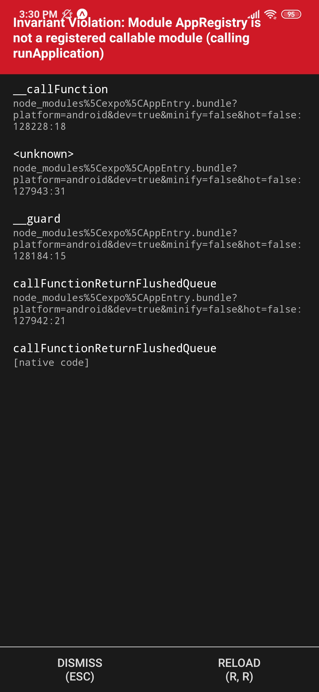 Module AppRegistry error · Issue #6664 · expo/expo · GitHub