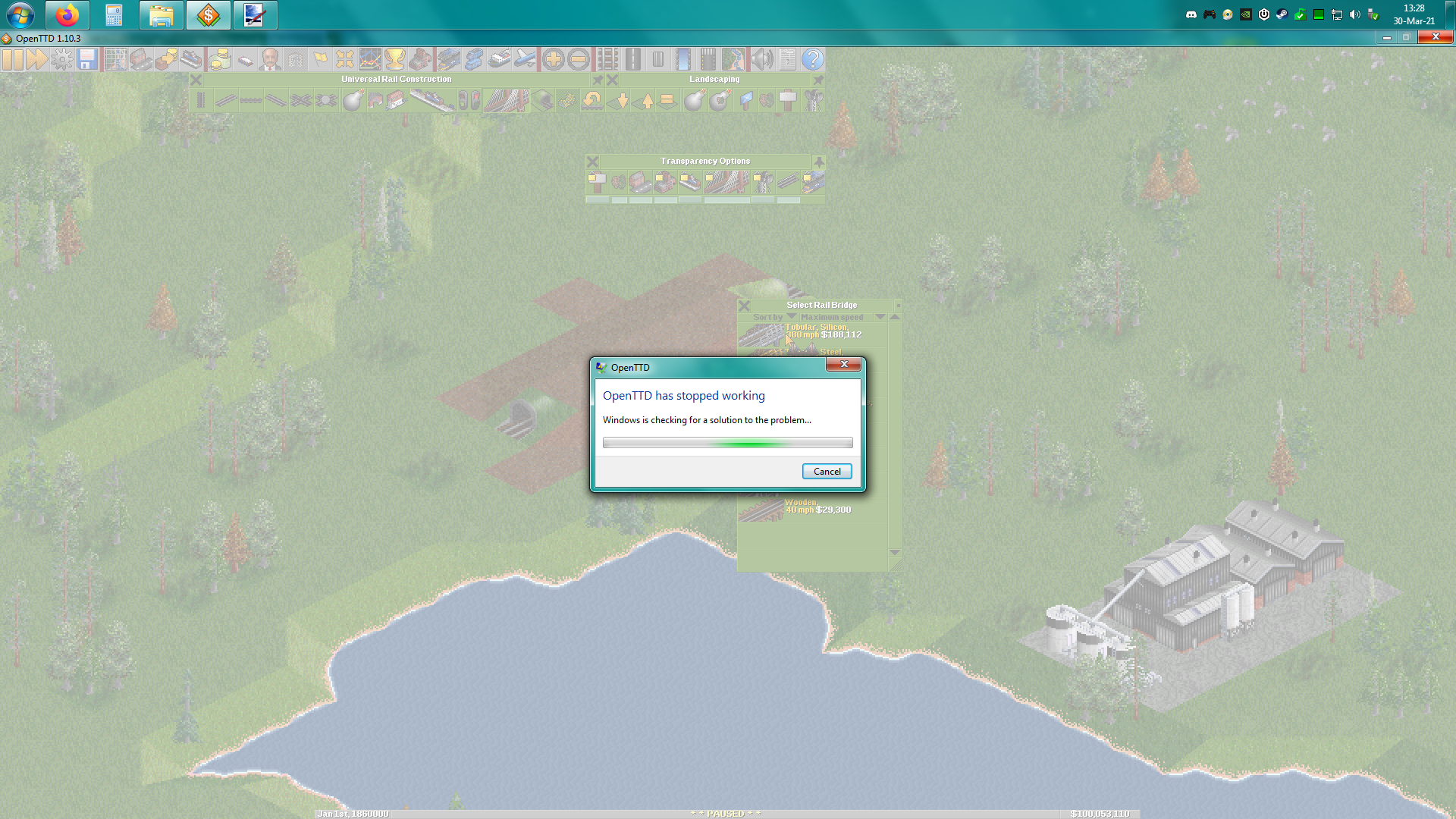 Tunnel crash when placing bridge on top going same direction · Issue #8915 · OpenTTD/OpenTTD ...