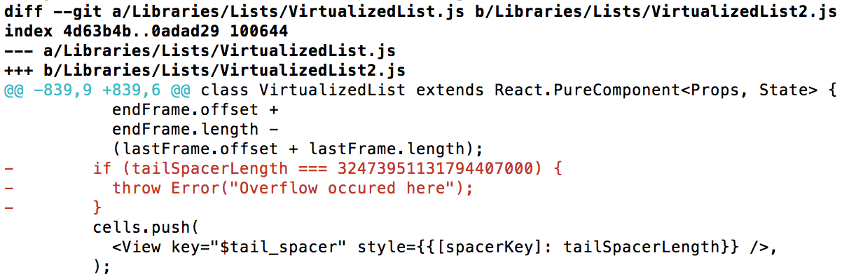 Virtualizedlist Overflow During Conversion · Issue 18178 · Facebook