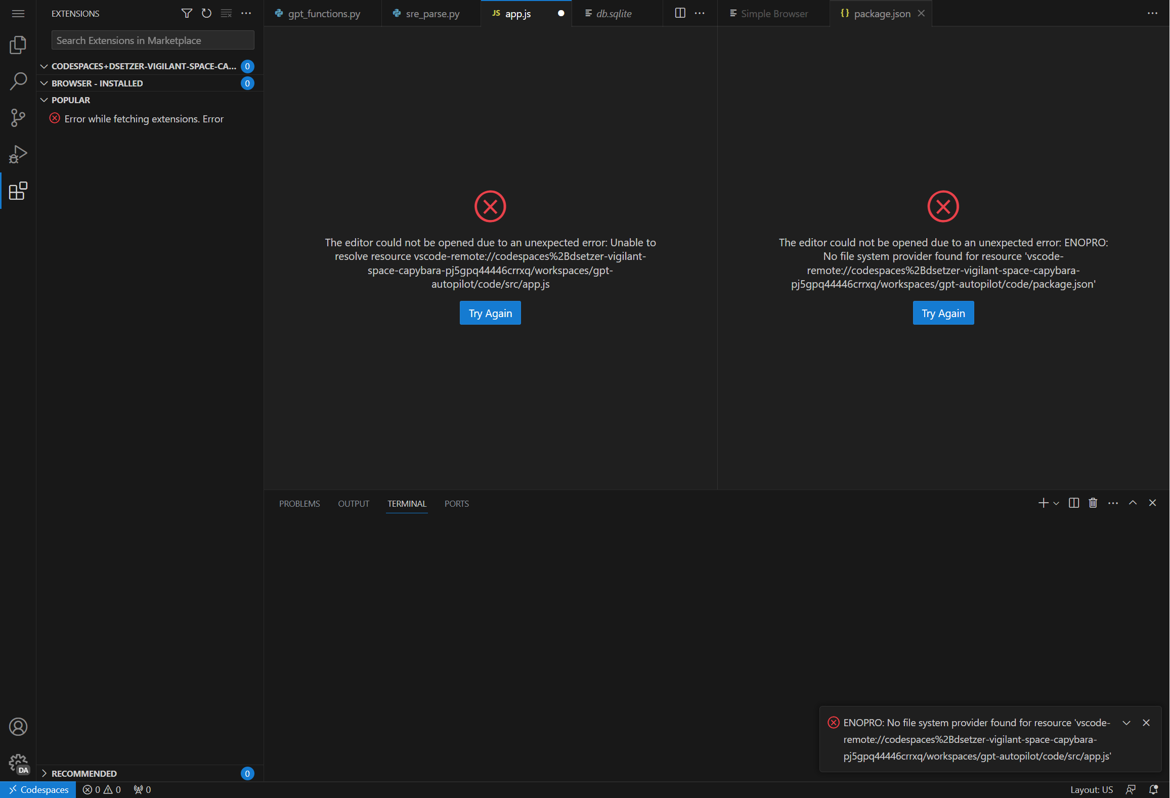 ENOPRO: No file system provider found for resource · Issue #186047 · microsoft/vscode · GitHub