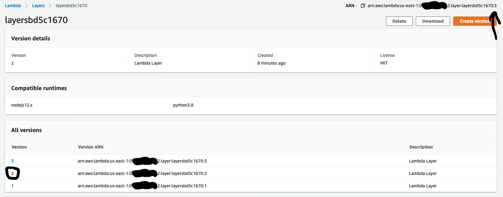 Lambda Layer Displayed Arn Version Not In Sync With Selected Version · Issue 768 · Aws Amplify