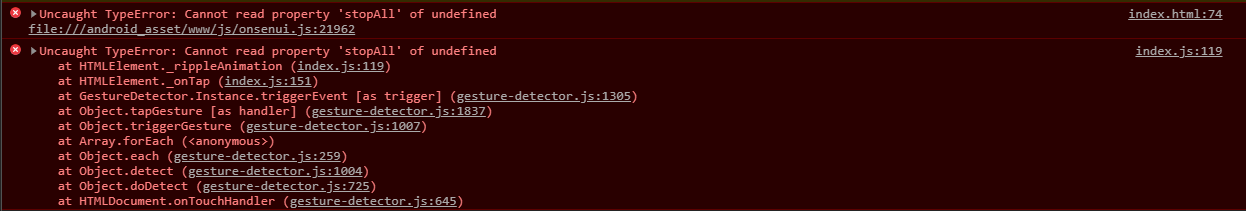 Javascript error occurs when clicking "ons-button" after updating ...