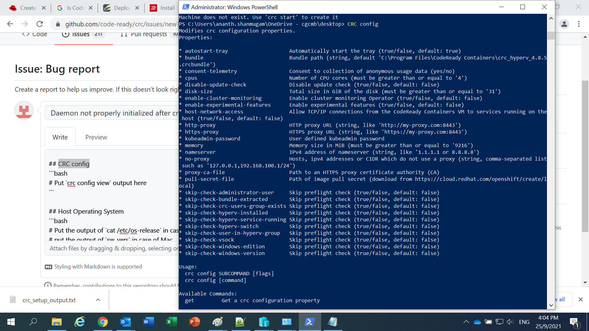 Daemon not properly initialized after crc setup[BUG] · Issue #2758 ...