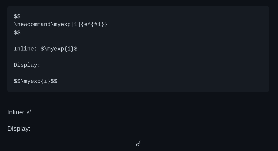 math: \newcommand · community · Discussion #17167 · GitHub