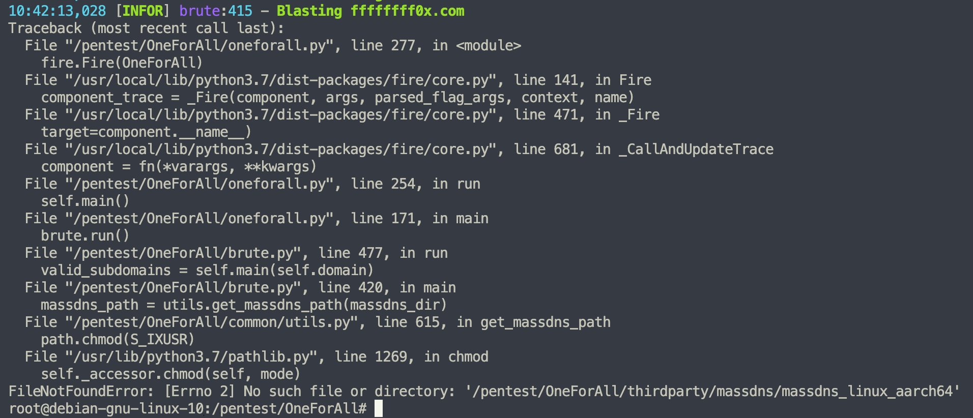 linux arm64 下运行报错 · Issue #248 · shmilylty/OneForAll · GitHub