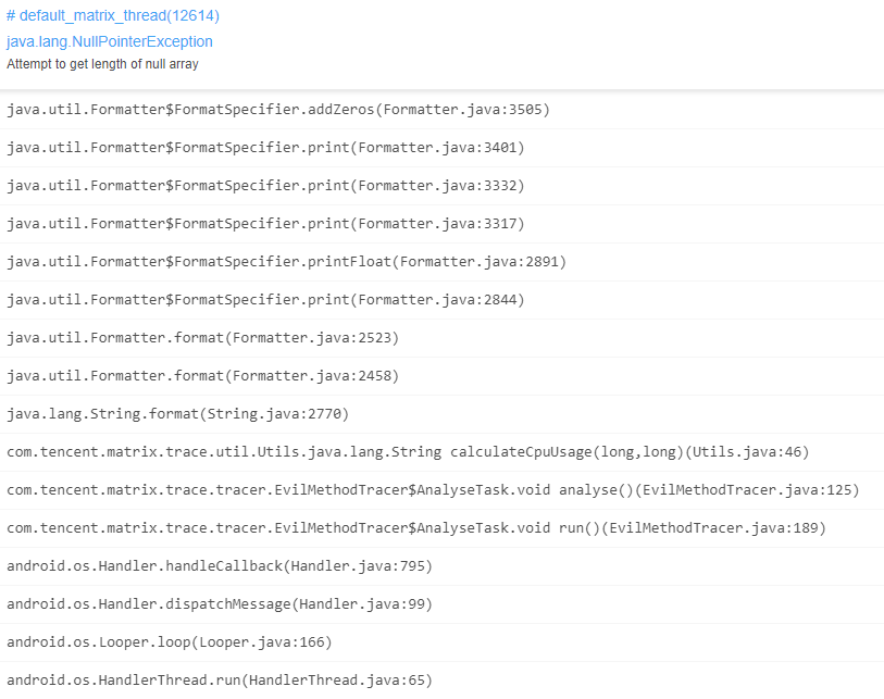 NullPointerException · Issue #454 · Tencent/matrix · GitHub