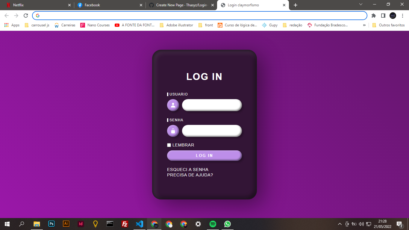 GitHub - Thasyz/Login-claymorfismo