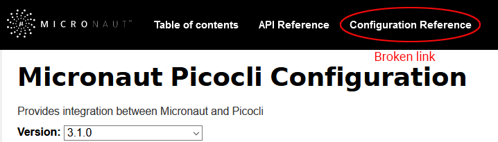 Micronaut Picocli Guide Broken Link In Header · Issue 112 · Micronaut 