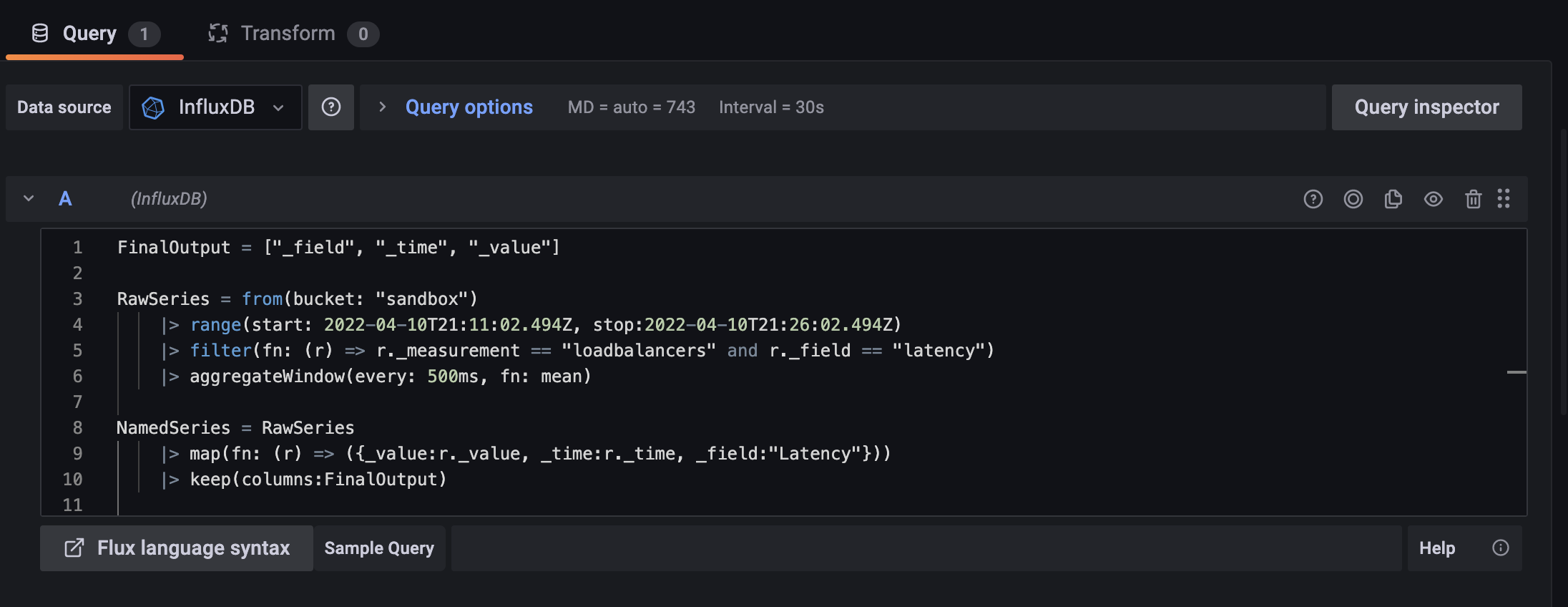 Grafana 8.4.5 - InfluxDB 2.1.1 with Flux - Query-Editor Odd Behaviour ...