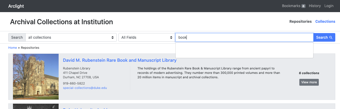 Autocomplete in Search box on the Repositories page not functioning · Issue #1025 ...