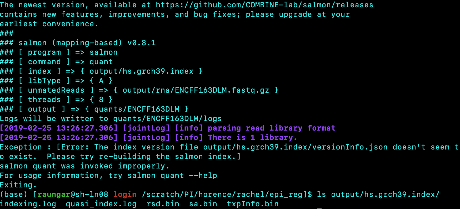 Index/versionInfo.json doesn't seem to exist · Issue #197 · COMBINE-lab/salmon · GitHub