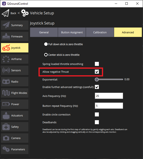 Negative thrust option only shows up in rovers and submarines. · Issue #10560 · mavlink ...