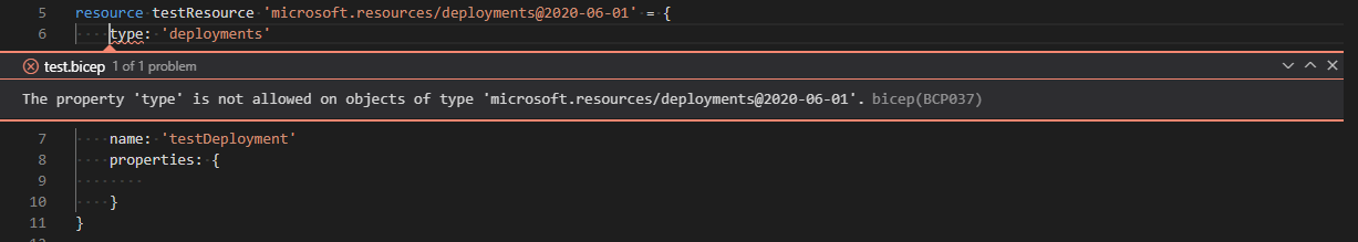 Better error message for not allowed type · Issue #218 · Azure/bicep ...