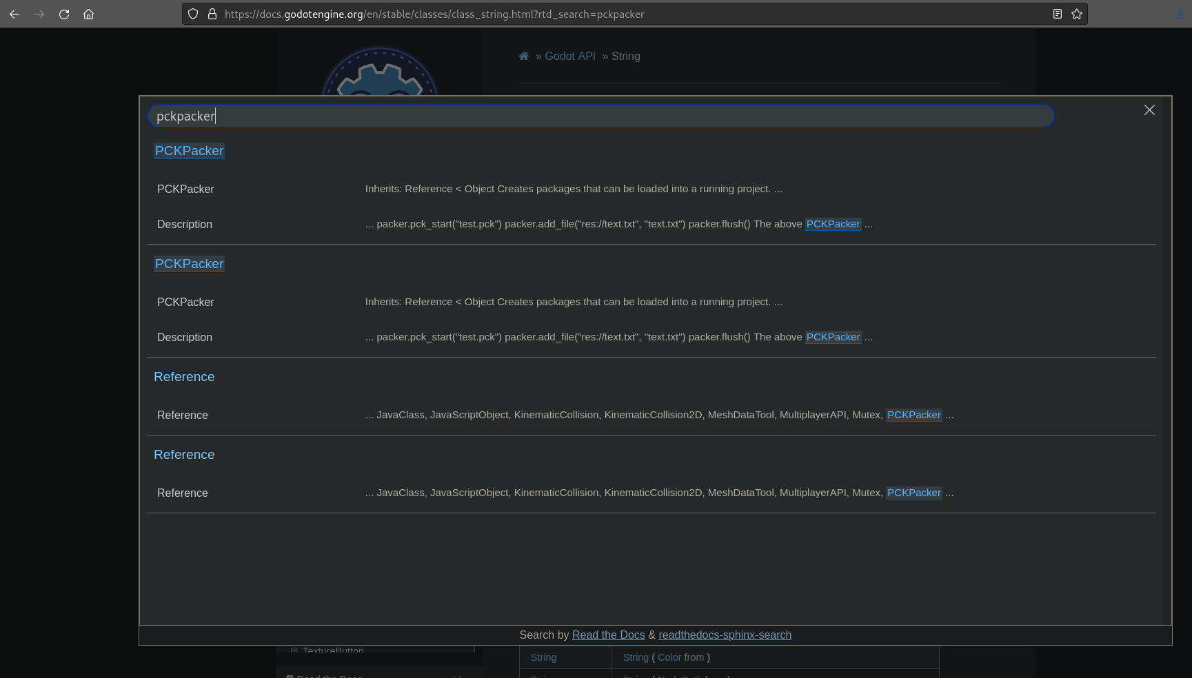 Duplicate results in docs search popup · Issue #5650 · godotengine/godot-docs · GitHub