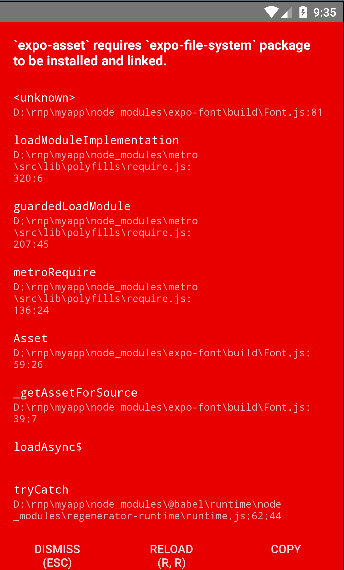 Expo Asset Requires Expo File System Package To Be Installed And Linked
