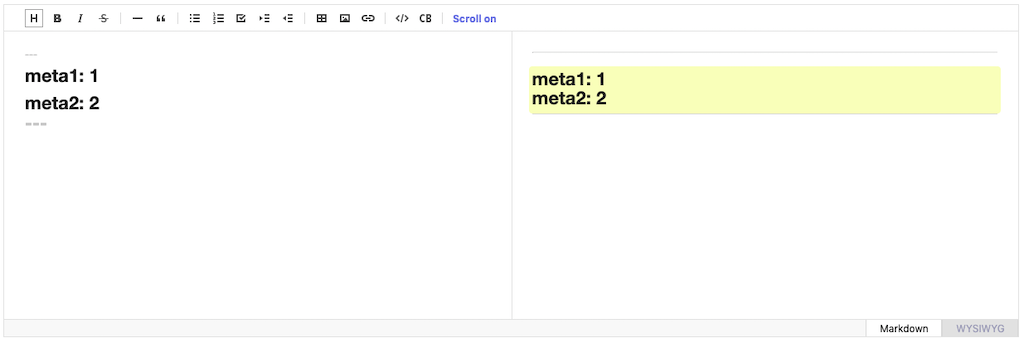 Preventing front matter and custom syntax from rendering in WYSIWYG ...