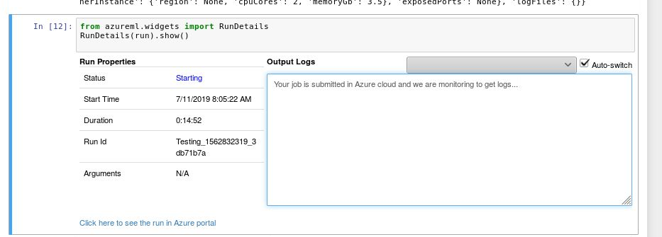 Your job is submitted in Azure cloud.... · Issue #478 · Azure/MachineLearningNotebooks · GitHub