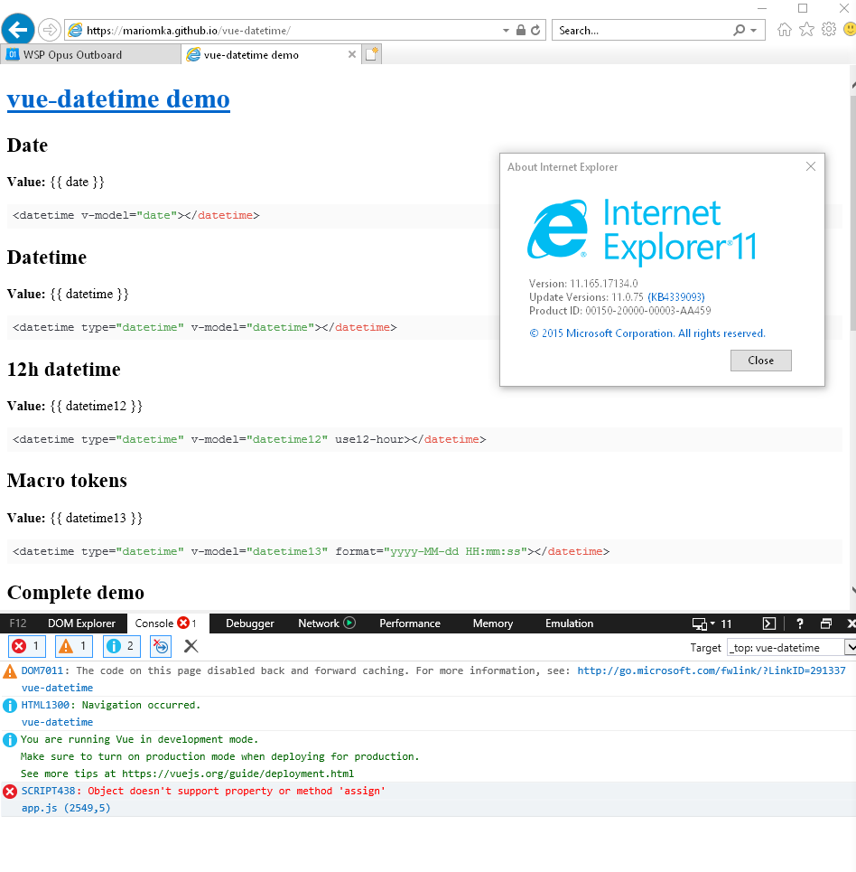 Demo site not working under IE 11 · Issue #90 · mariomka/vue-datetime ... Demo site not working under IE 11 · Issue #90 · mariomka/vue-datetime ...