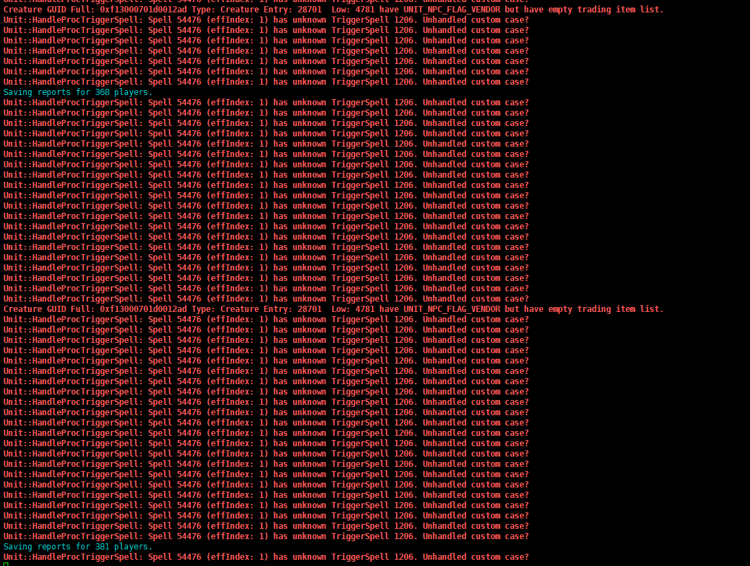 Console error spam · Issue #11500 · azerothcore/azerothcore-wotlk · GitHub