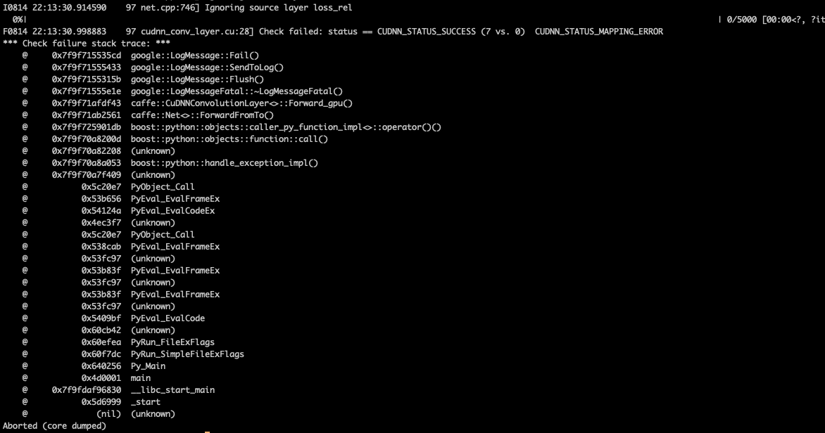 Check failed: status == CUDNN_STATUS_SUCCESS (7 vs. 0) CUDNN_STATUS_MAPPING_ERROR · Issue #1 ...