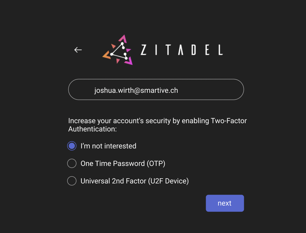 Multifactor Setup UX failure · Issue #2412 · zitadel/zitadel · GitHub