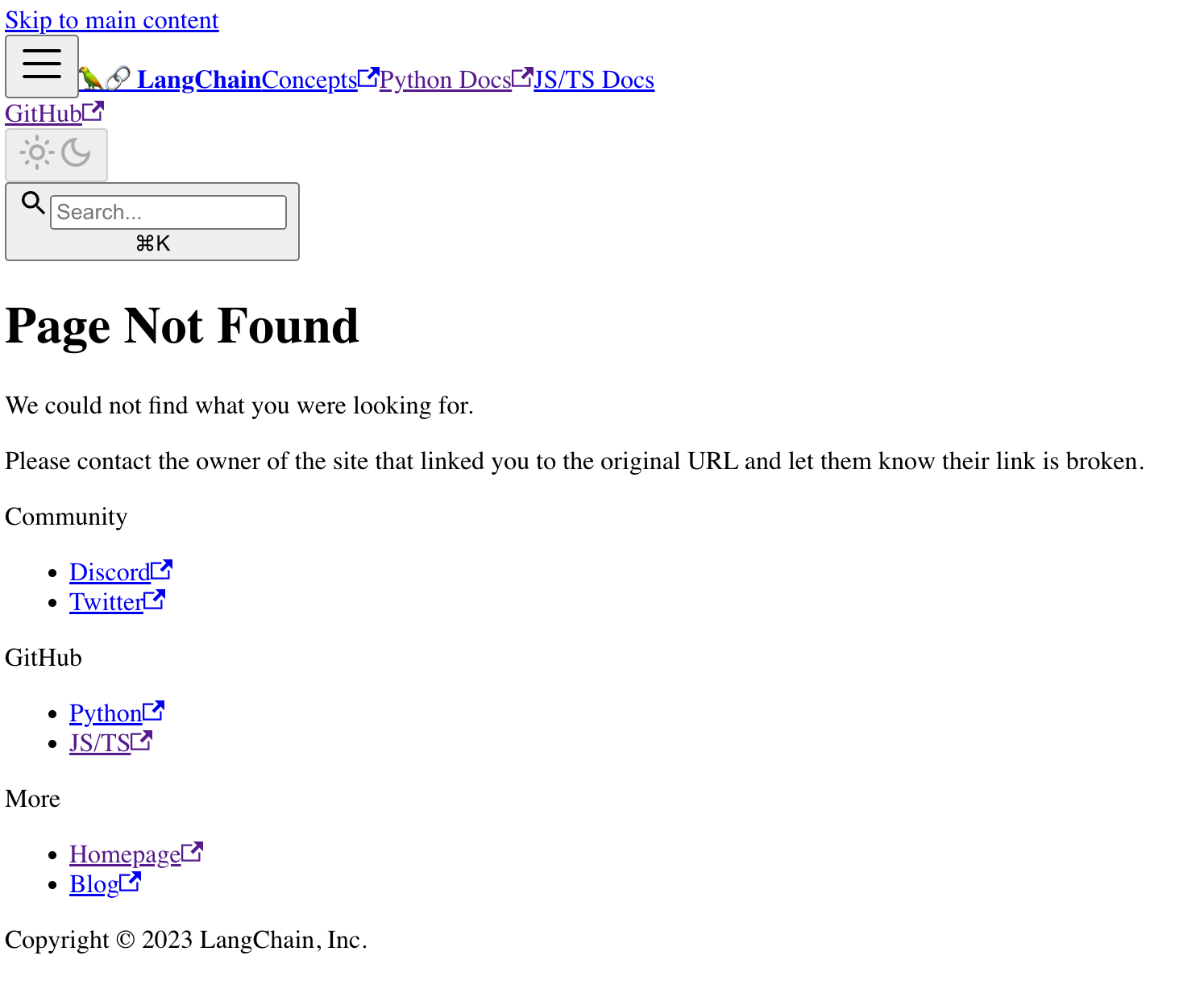 JS docs are currently down · Issue #476 · langchain-ai/langchainjs · GitHub