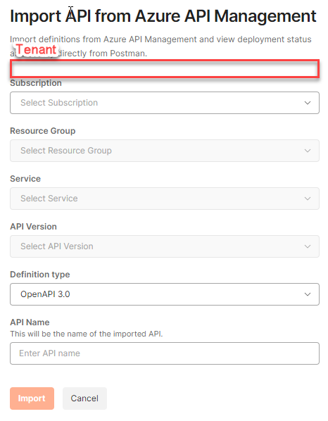 Import From Azure Devops Or Azure Api Management Does Not Allow To